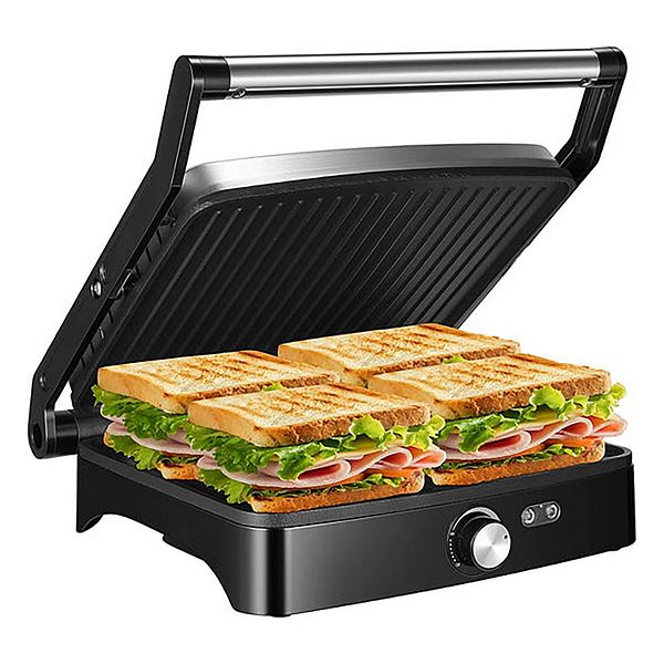 Lumme Panini Press Grill Indoor Sandwich Maker 4 Slice, Black