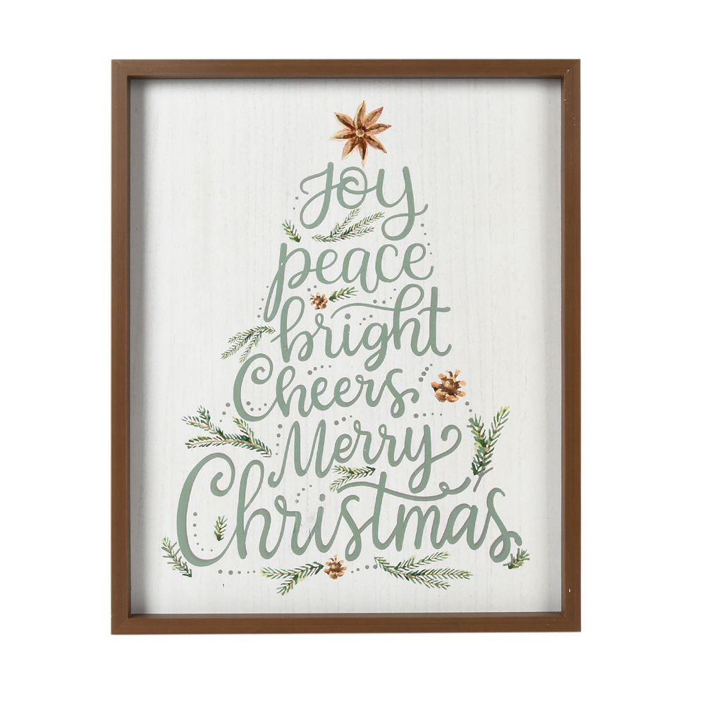 Christmas Tree Caption Box Word Art Wall Decor