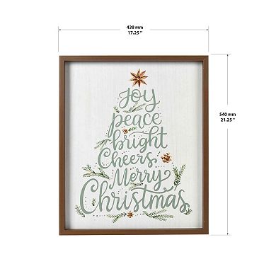 Christmas Tree Caption Box Word Art Wall Decor