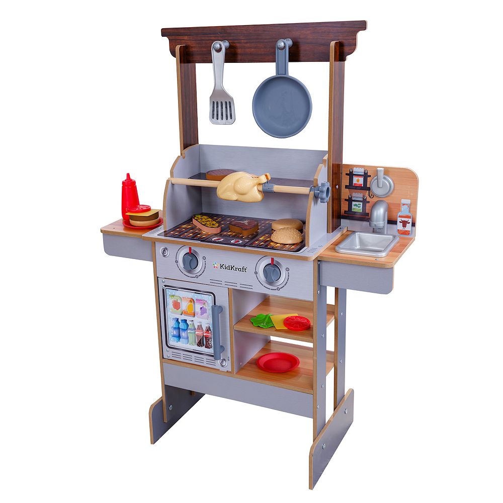 KidKraft Spin & Reveal Wooden Grill & Play Kitchen with Water-Reveal ...