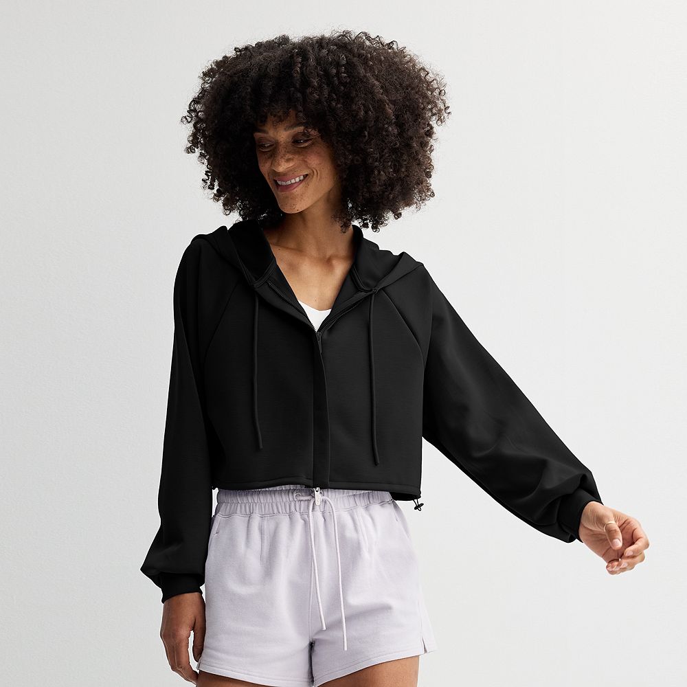 Womens Flx Solace Cropped Zip Up Hoodie