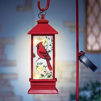 Collections Etc Solar Powered Cardinal Christmas Lantern With Shepherds ...