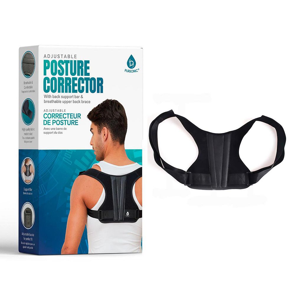 Pursonic Adjustable Posture Corrector With Back Support Bar ...