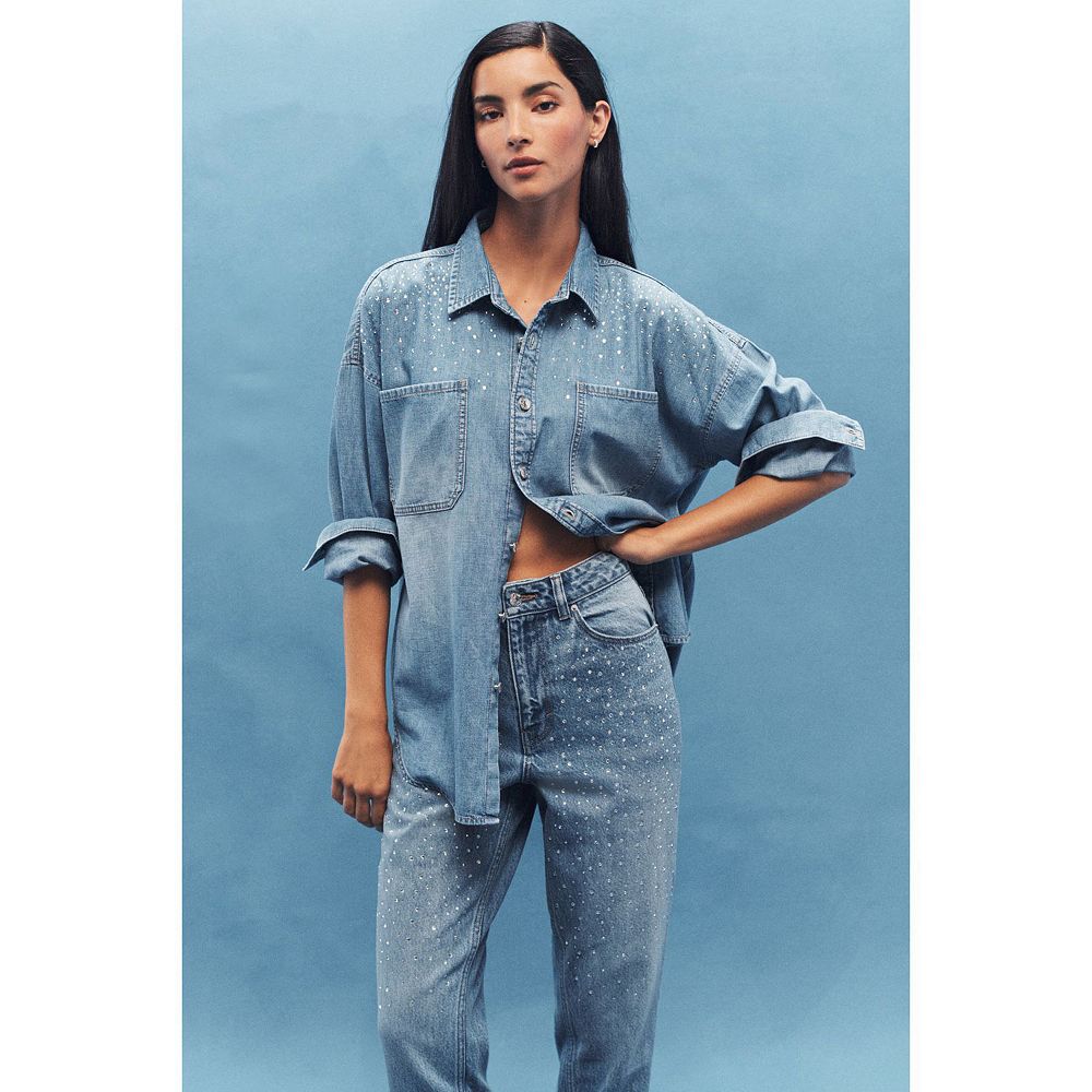 Women's NEXT Denim Diamante Shirt