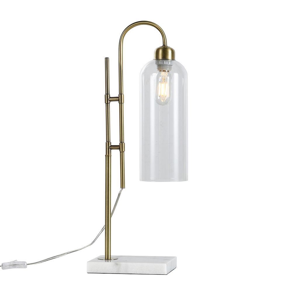 Oro Gold Table Lamp with Clear Lamp Shade