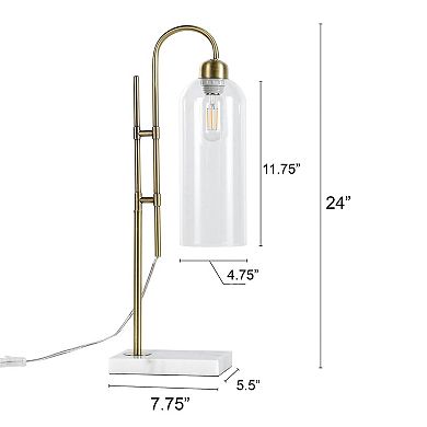 Oro Gold Table Lamp with Clear Lamp Shade