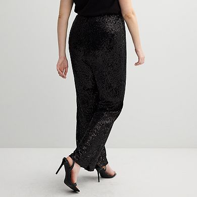 Plus Size Nine West Sequin Pants