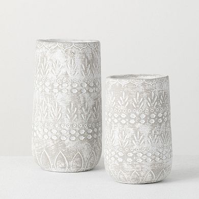 Textured Vases Table Decor 2-piece Set
