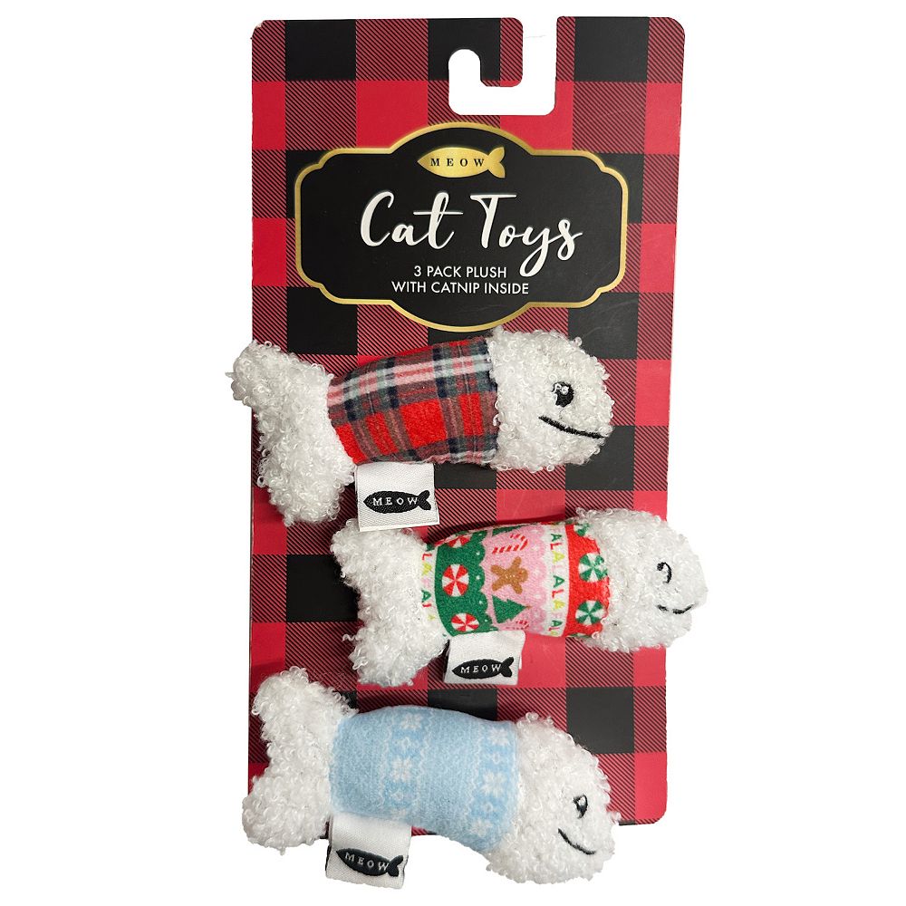 Meow Catnip Plush Fish Cat Toy 3-pk.