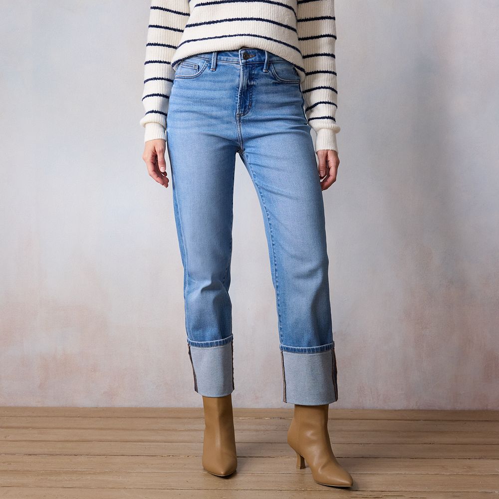 Women's LC Lauren Conrad High Rise Folded Cuff Jeans