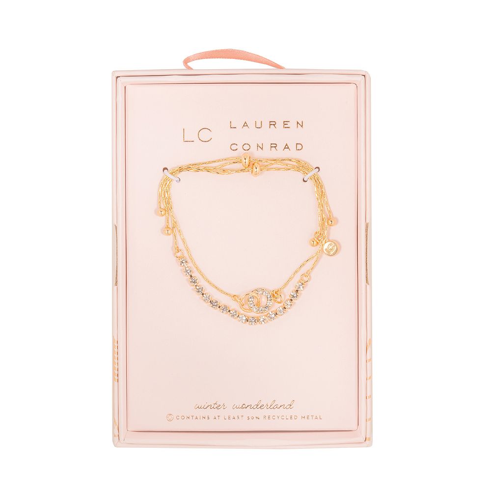LC Lauren Conrad Interlocking Rings Beaded Bracelet Duo Set