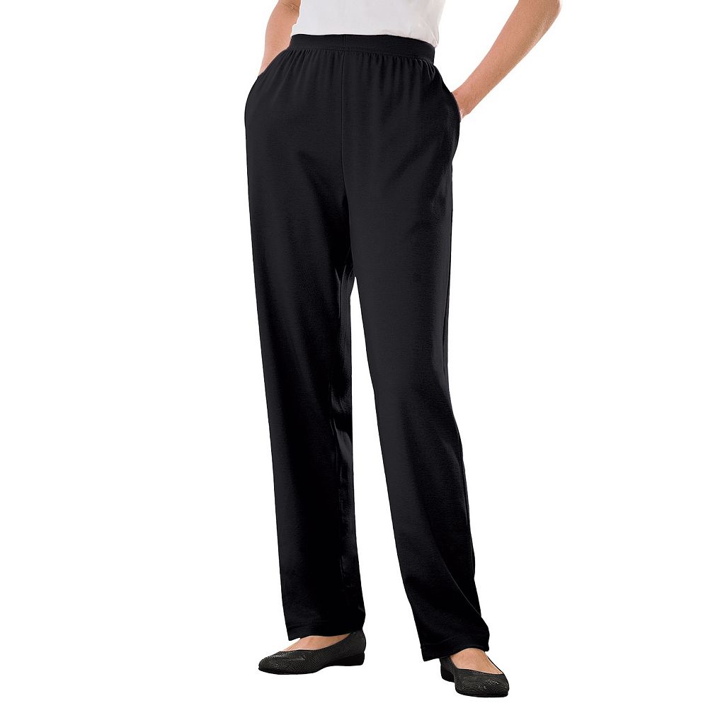 Woman Within Plus Size Petite 7-Day Knit Straight-Leg Pull-On Pants