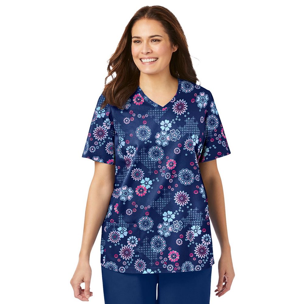 Comfort Choice Plus Size V-Neck Scrub Top