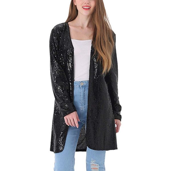 Women's Sequin Open Front Cocktail Outerwear Jacket