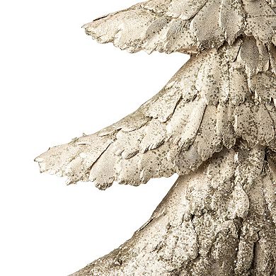 Northlight 18" Layered Bronze Tree with Wood Base Christmas Decoration