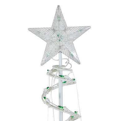 Northlight 4' Pre-Lit Green Light Spiral Outdoor Christmas Tree with ...