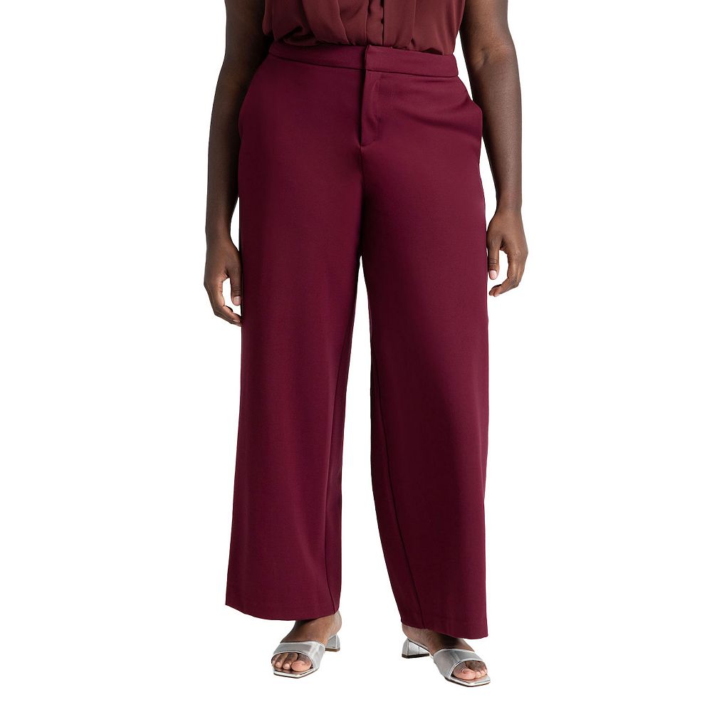 ELOQUII Women's Plus Size The Ultimate Stretch Wide Leg Pant