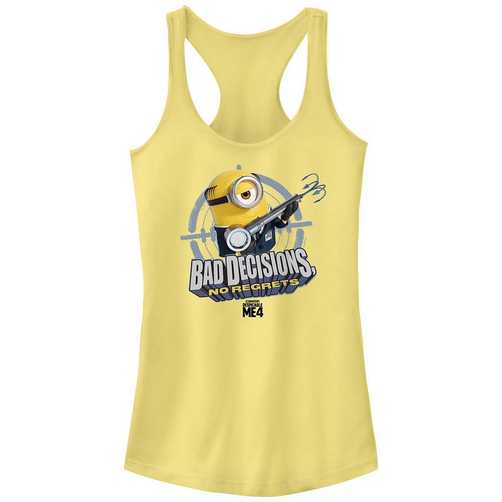 Juniors' Despicable Me 4 Minions Bad Decisions No Regrets Racerback ...