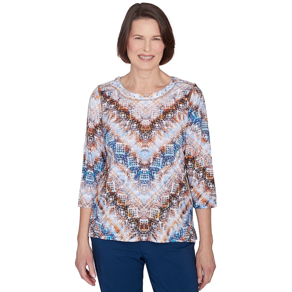 Women's Alfred Dunner Python Chevron Crewneck Top