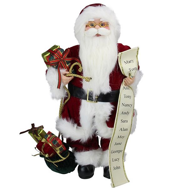 Northlight 16" Red Traditional Standing Santa Claus Christmas Figure ...