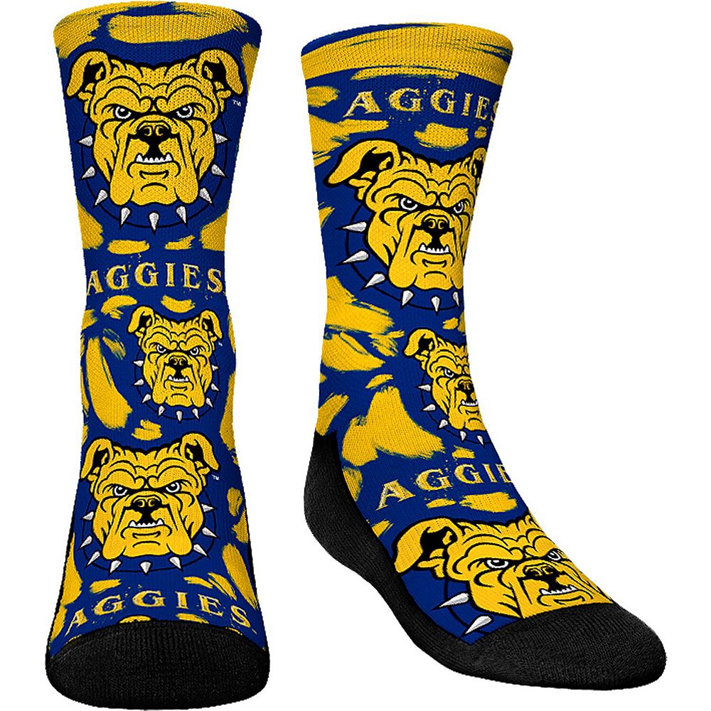 Youth Rock Em Socks North Carolina A&T Aggies Allover Logo & Paint Crew ...
