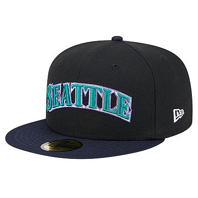 Men's New Era Black Seattle Mariners Retro Spring Training 59FIFTY ...