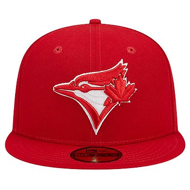 Men's New Era Red Toronto Blue Jays Logo 59FIFTY Fitted Hat