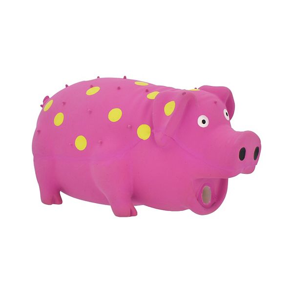 Multipet Globlet Pink Polka Dot Pig Dog Toy