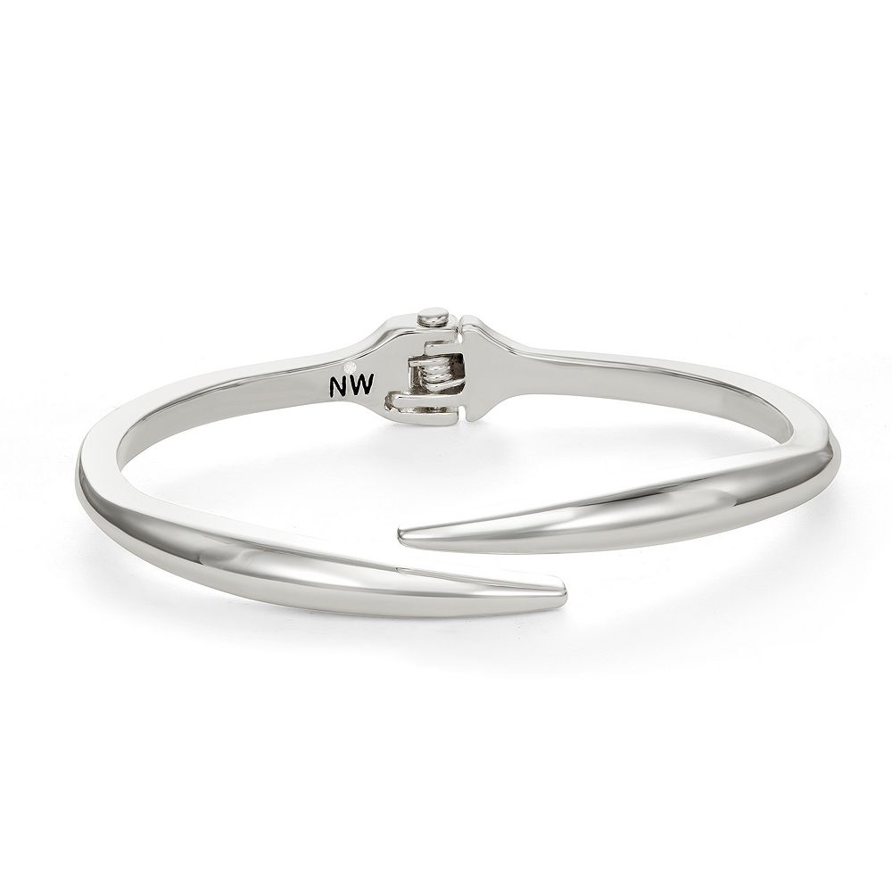 Nine West Silver Tone Hinged Cuff Bracelet