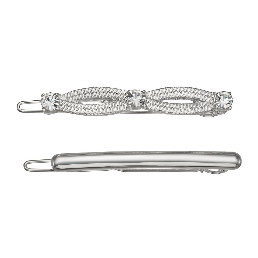 Nine West Silver Tone Hair Clips Set