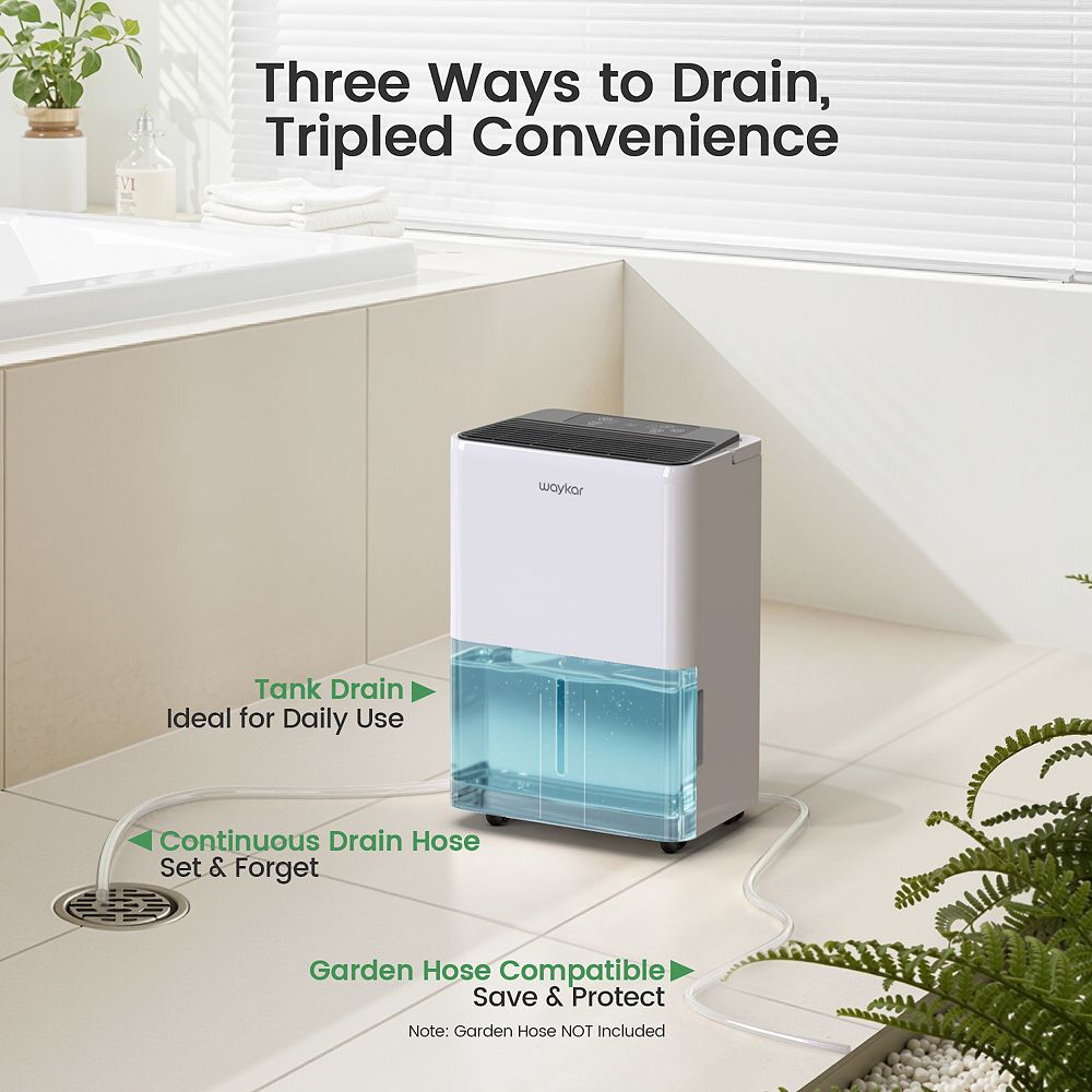 Waykar 120 Pint Energy Star Dehumidifier for Large Rooms and Basements ...