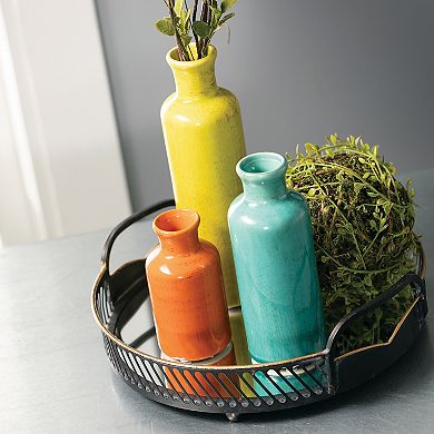 Sullivan's Weathered Multcolor Bottle Vases Table Decor 3 pc Set