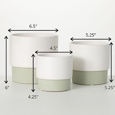 Sullivan's 3-pc. Ceramic Rimmed Two-Toned Pots Table Decor Set