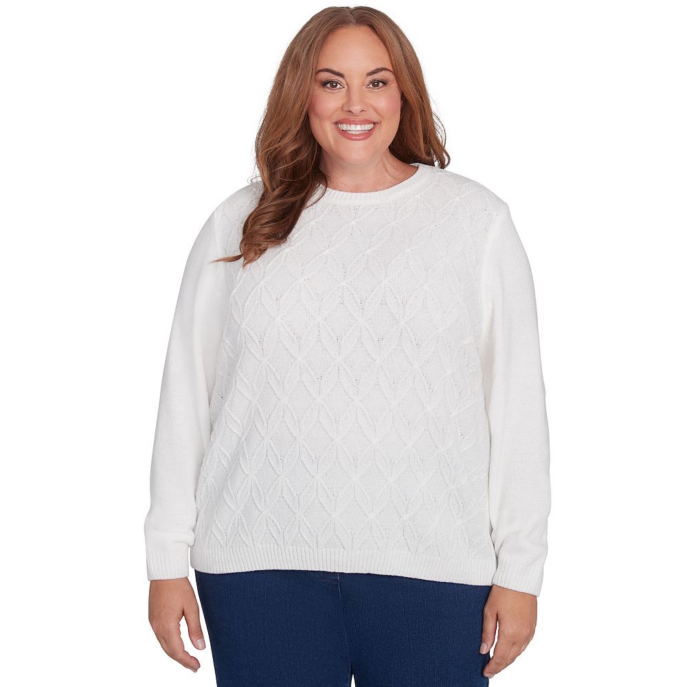 Plus Size Alfred Dunner Classic Chenille Pullover Sweater