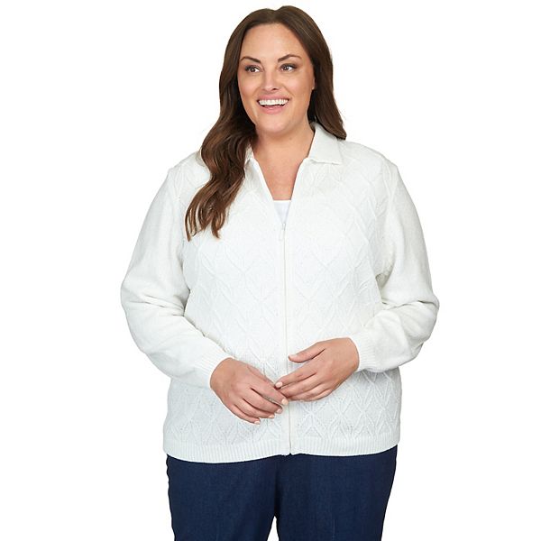 Plus Size Alfred Dunner Classic Zip-Up Cardigan