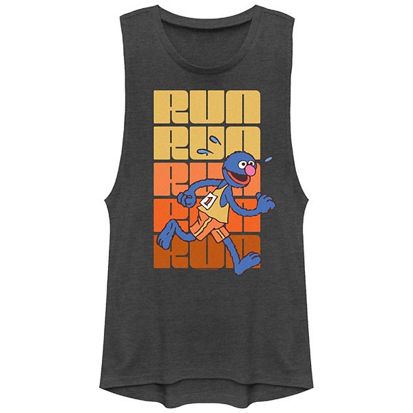 Juniors' PBS Kids Sesame Street Grover Run Graphic Tank Top
