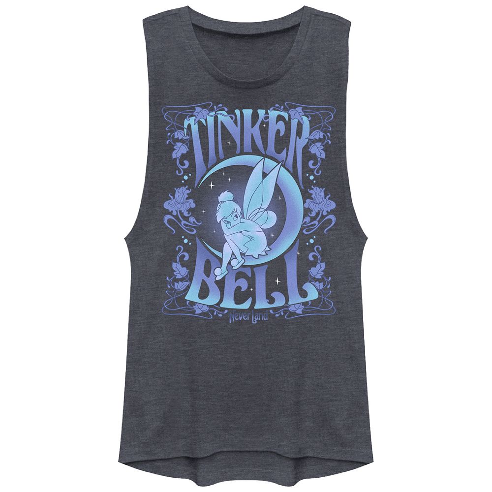 Disney's Tinker Bell Moon Light Noveau Poster Juniors' Graphic Tank Top