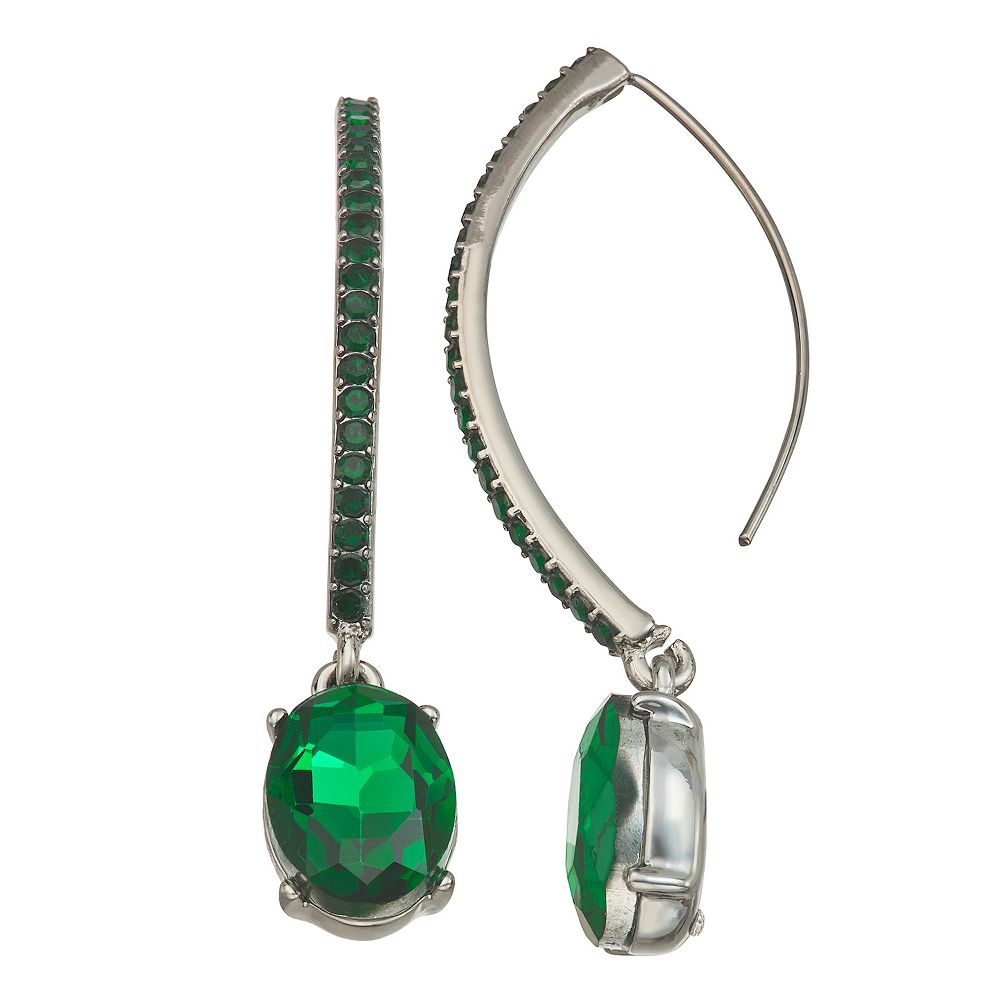 Simply Vera Vera Wang Jet Green Stone Threader Earrings