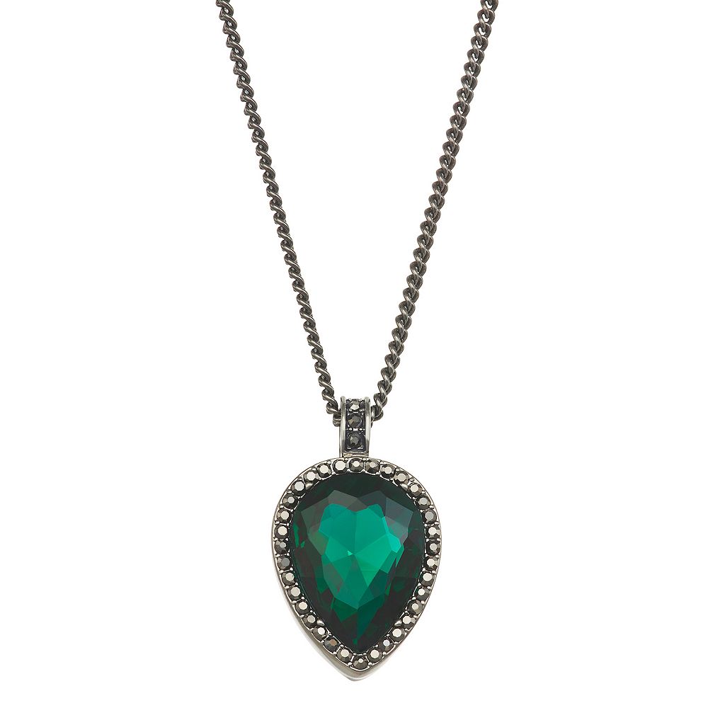 Simply Vera Vera Wang Jet Green Stone Pendant Necklace