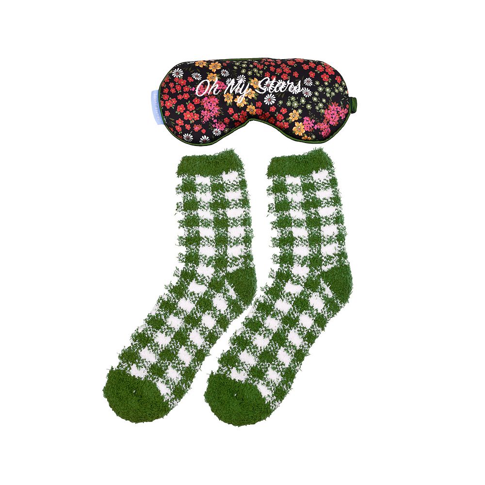 Draper James Eye Mask and Socks Set - Eden Gingham / Clustered Flowers