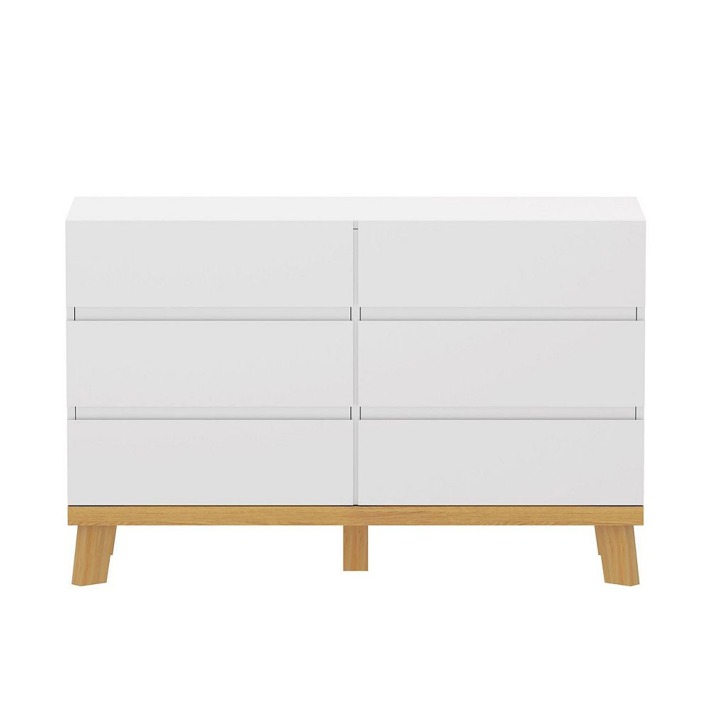 6-drawers Mdf Storage White Cabinet- Spacious And Versatile Storage ...