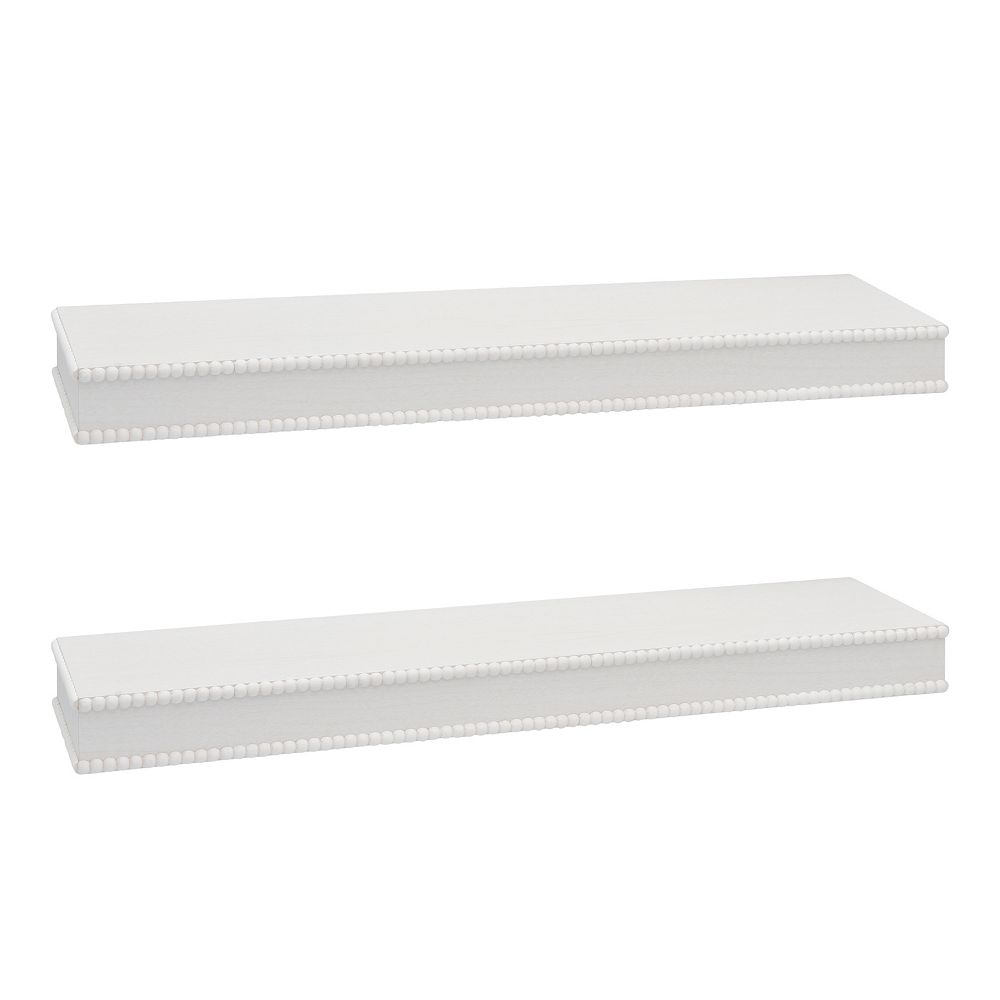 Belle Maison 24-in. Beaded Floating Shelves 2-piece Set