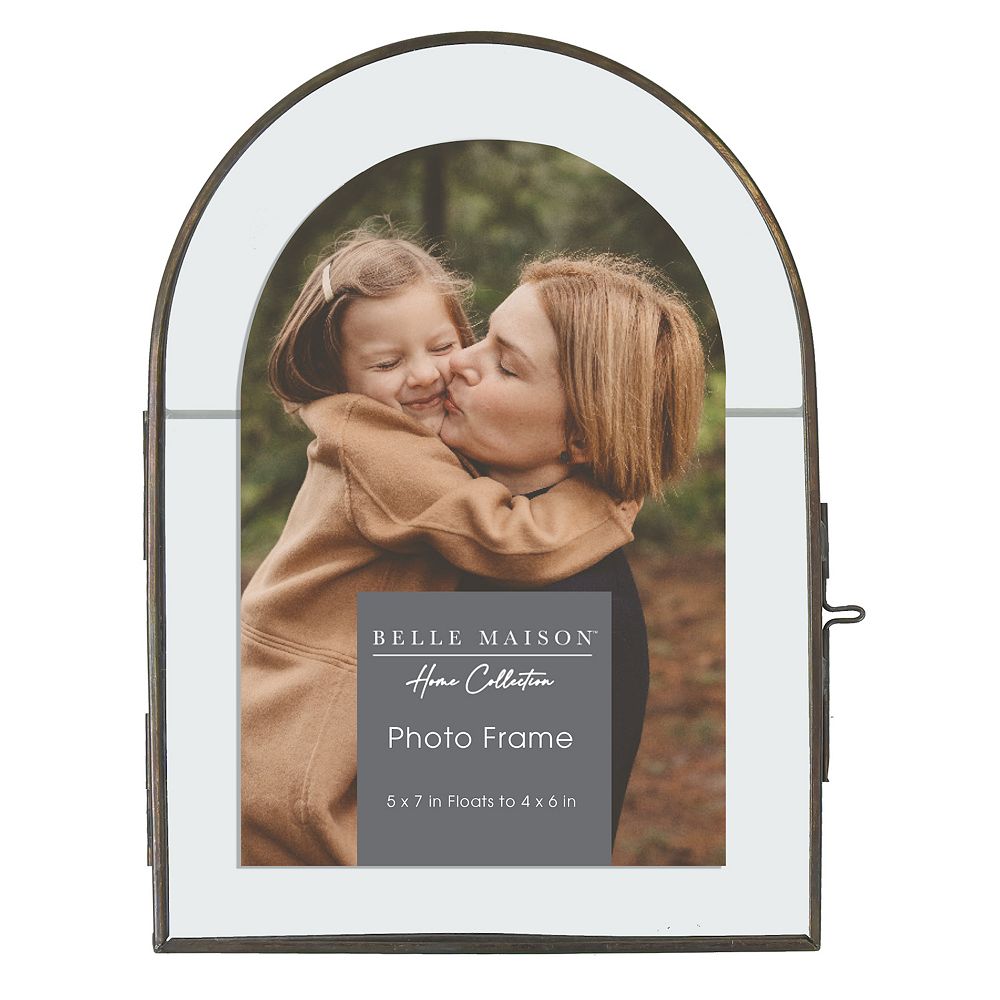 Belle Maison Arched Floating Metal Tabletop Picture Frame
