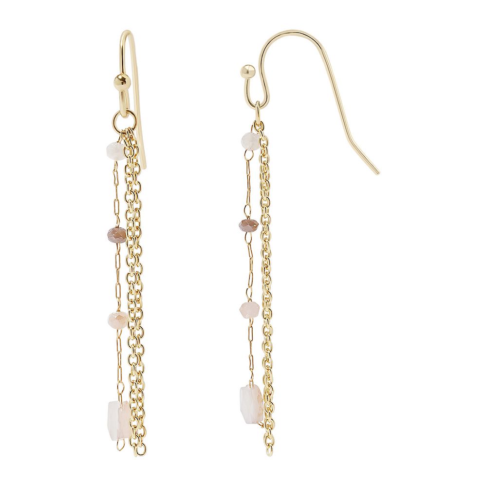LC Lauren Conrad Bead & Chain Fringe Drop Earrings