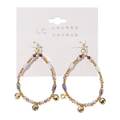 LC Lauren Conrad Bead & Small Discs Teardrop Earrings