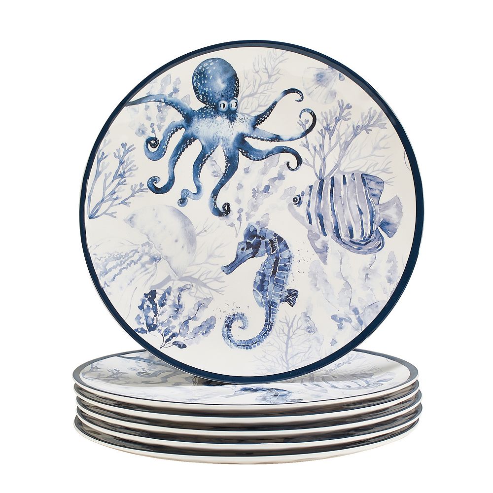 Certified International 6-Piece Sea Life Dinner Plate Set