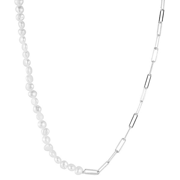 Sunkissed Sterling Freshwater Cultured Pearl & Link Chain Necklace