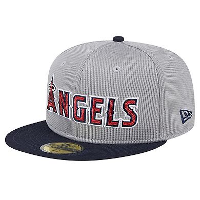 Men's New Era Gray Los Angeles Angels Pivot Mesh 59FIFTY Fitted Hat