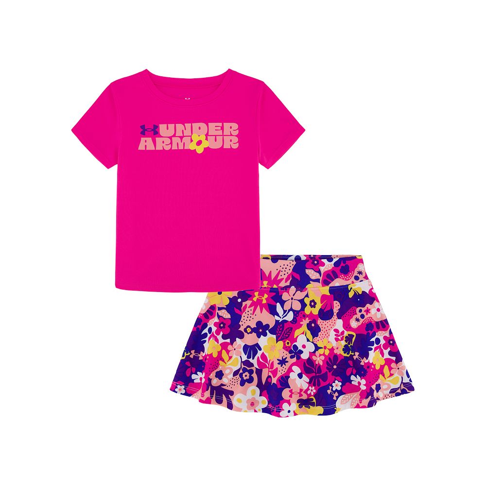 Girls 4-6 Under Armour Floral Logo Tee and Floral Skort Set