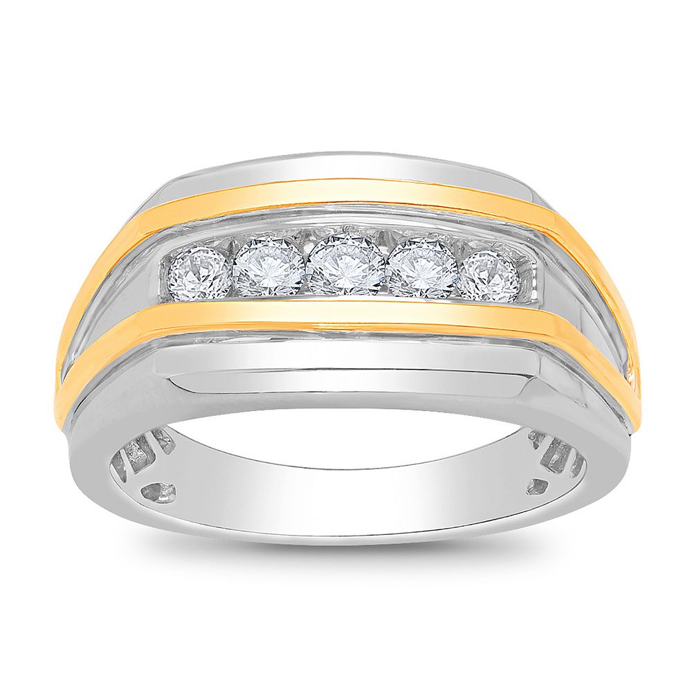 Galaxie Solaire 10k Gold Two Tone 1/2 Carat T.W. Lab-Grown Diamond Men ...